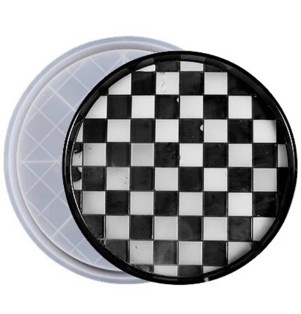 Checkers round silicone mould dish | Health of Mind Art