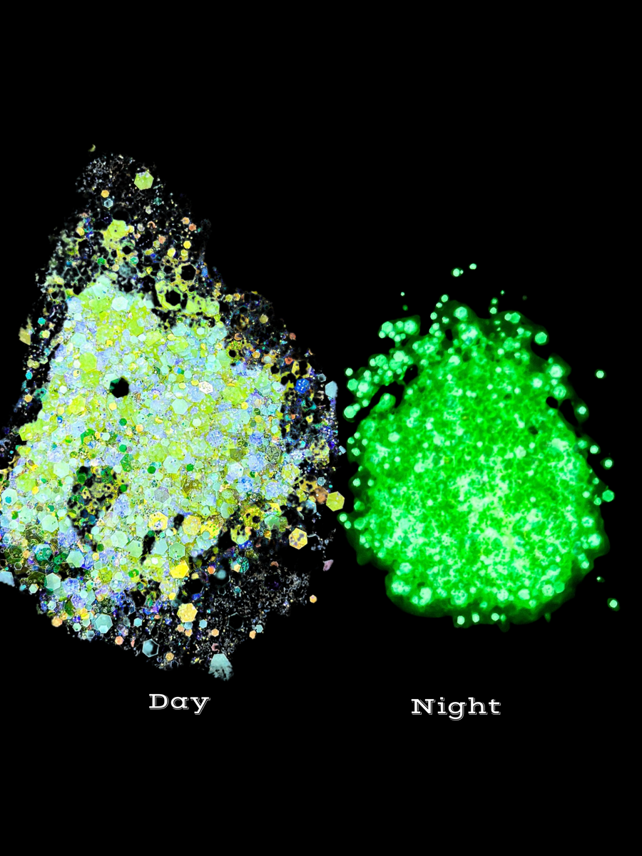 Yellow sparkle luminescent glitter | Health of Mind Art